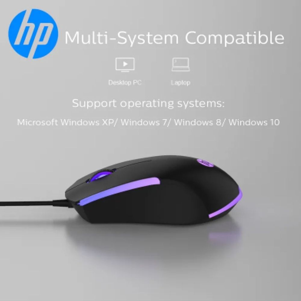 Buy HP M160 Wired Gaming Mouse with LED Backlight (1600 DPI Adjustable, Ergonomic Design, Black ...